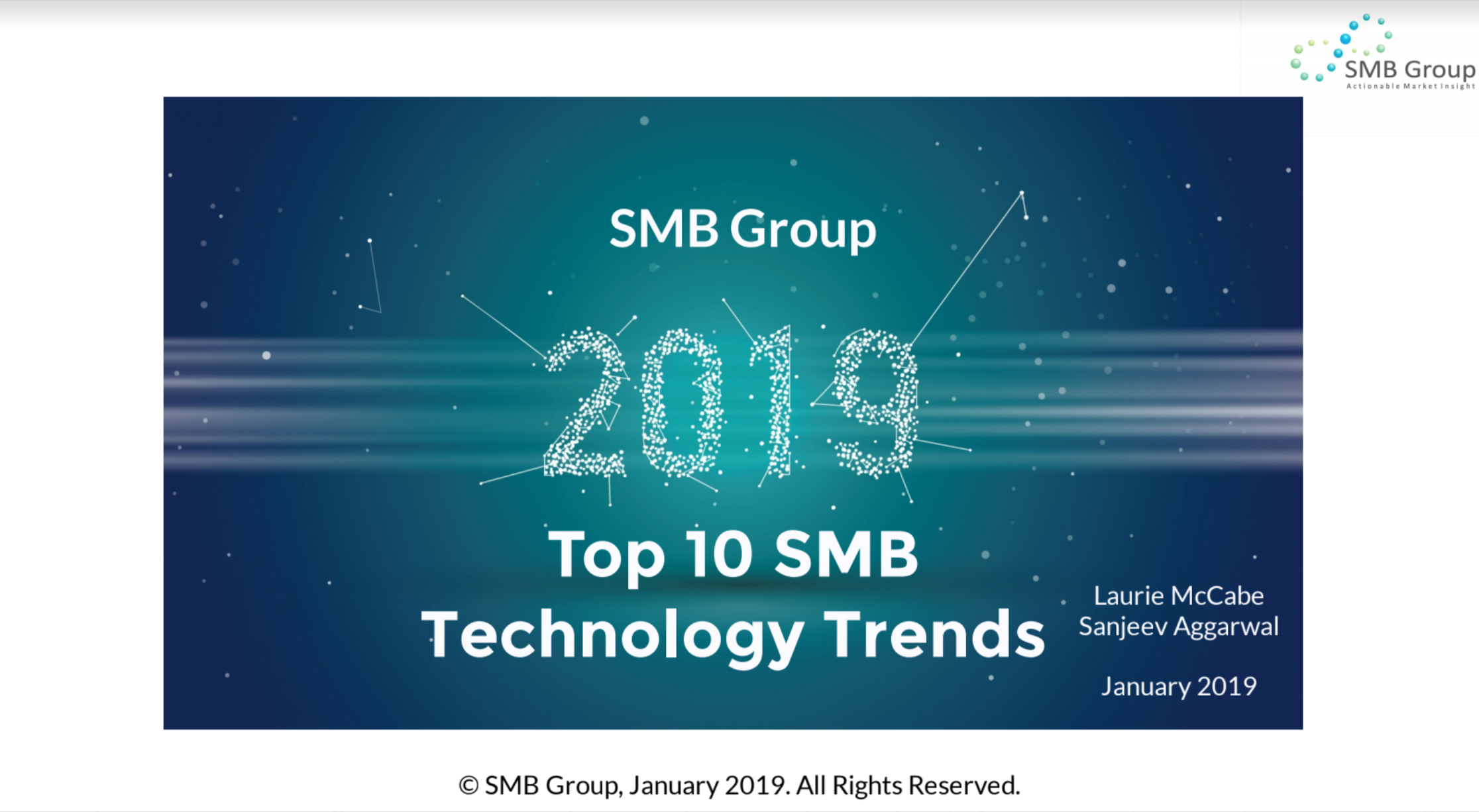 SMB Group’s 2019 Top 10 SMB Technology Trends – Laurie McCabe's Blog